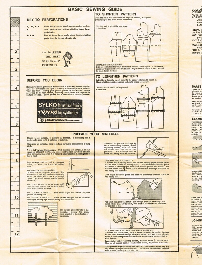 Original Vintage 1960s Sewing Pattern (complete) - Pattern Practical No ...