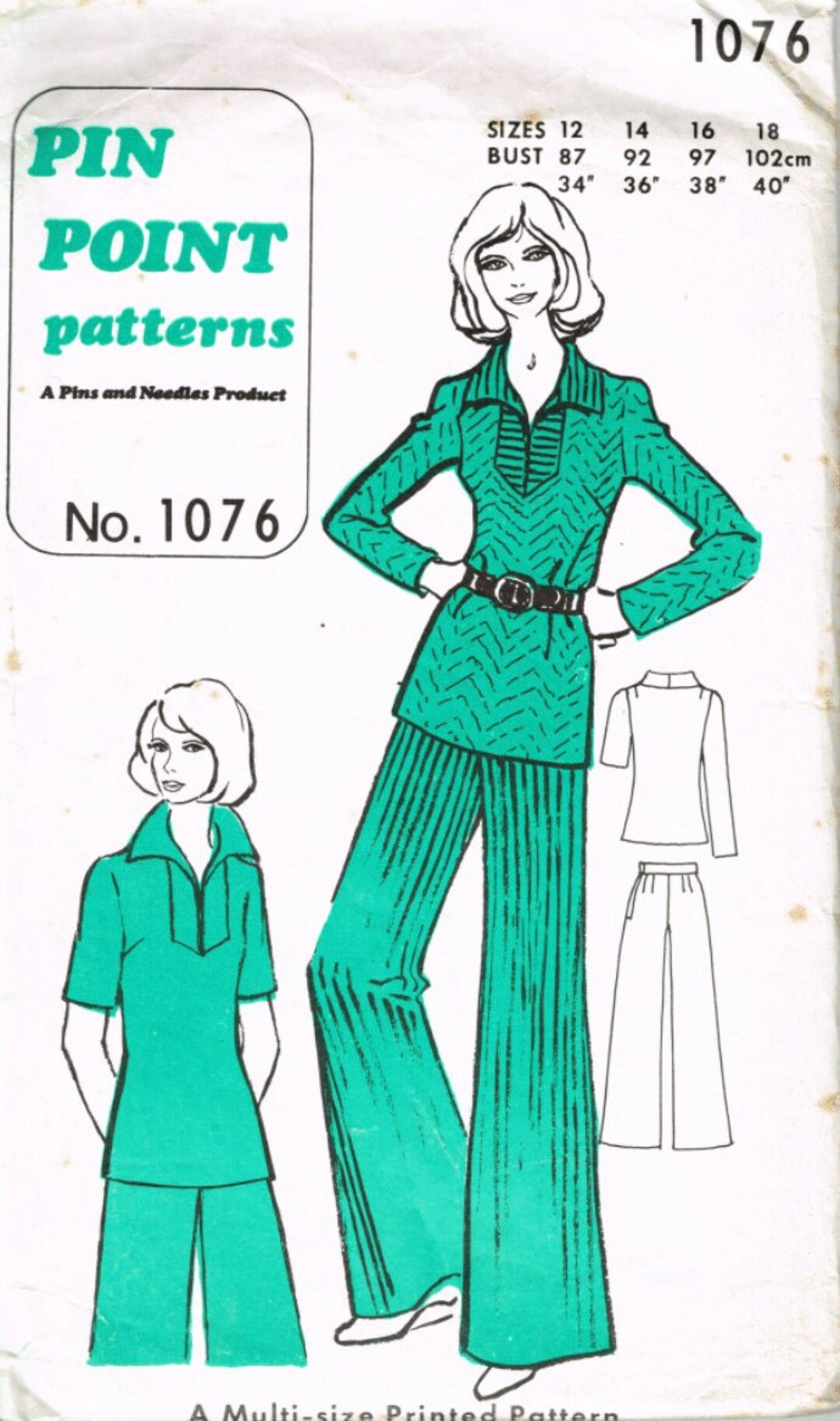 Original Vintage 1970s Sewing Pattern (complete) - Pin Point Patterns ...