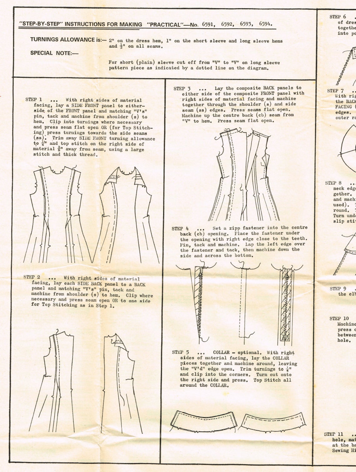 Original Vintage 1960s Sewing Pattern (complete) - Pattern Practical No ...