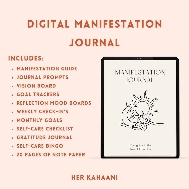 Digital Manifestation Journal, Manifestation Guide, Law of Attraction ...