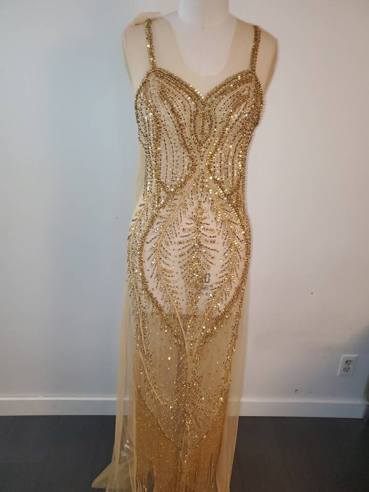 Heavy Beaded Full Body Front/back Applique Rhinestone Fabric Pearl ...