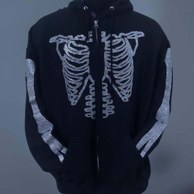 Rhinestone Skeleton Hoodies - Etsy