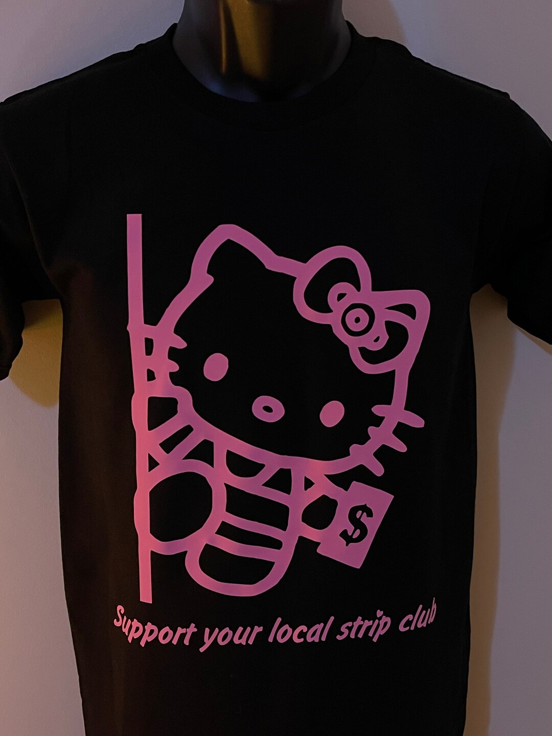 Strip Pink Tee - Pink T-shirt - Funny Saying T-shirt - Pink Kitty T ...