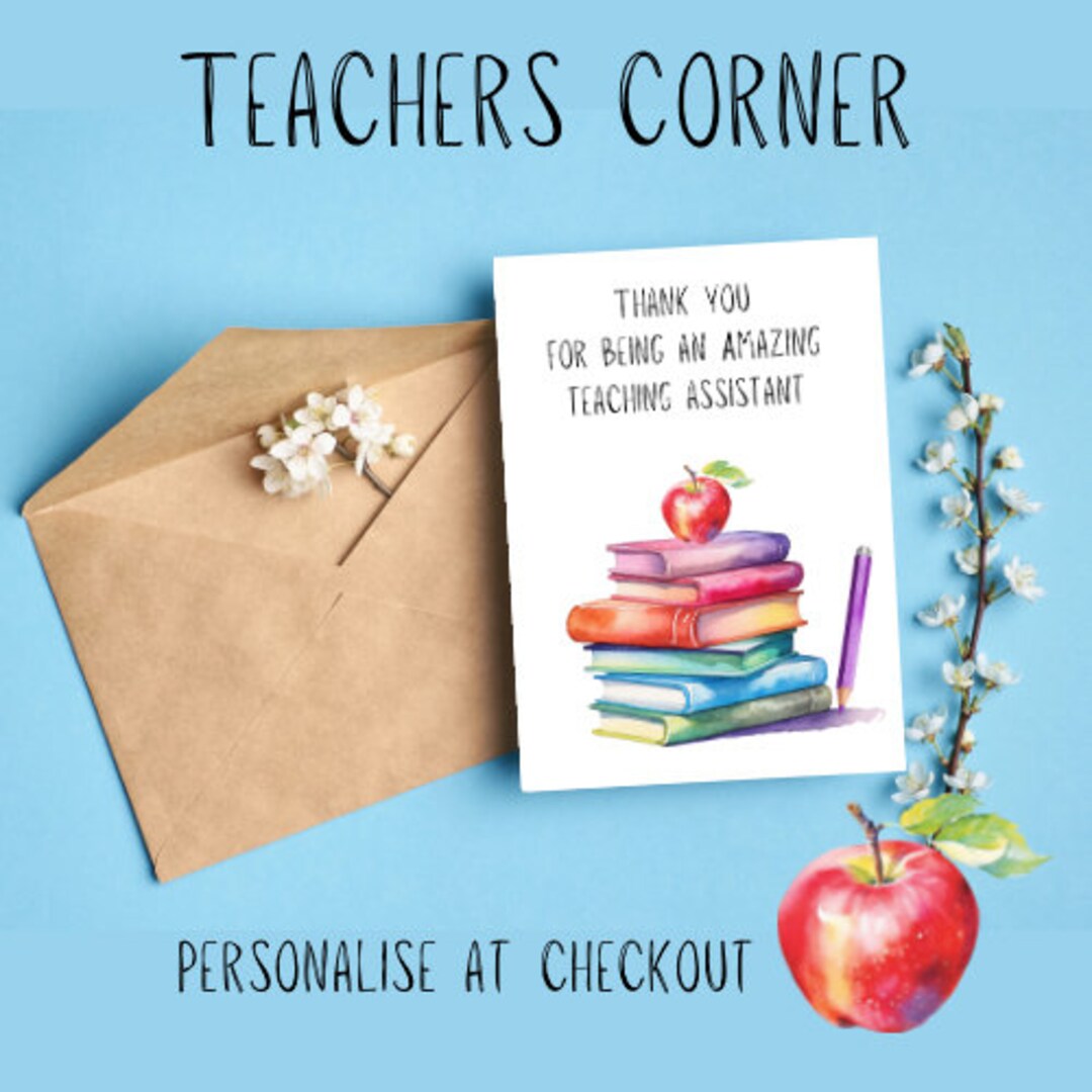 Thank You Teacher Teaching Assistants Cards Best Teacher - Etsy