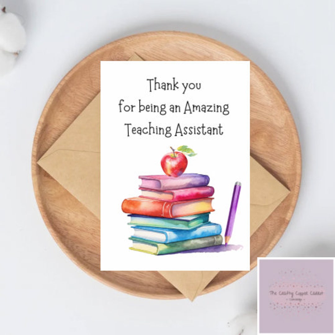 Thank You Teacher Teaching Assistants Cards Best Teacher Cards - Etsy