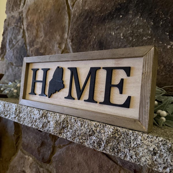 Maine Wood Sign - Etsy