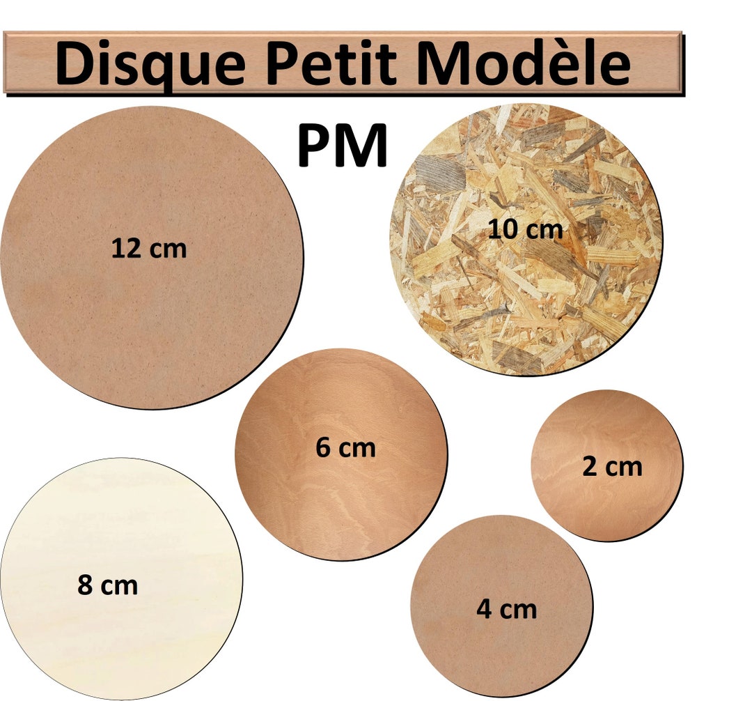 PM- DEGRESSIF Mini Disque Bois Petite Taille Cercle rond plein de 2 à ...