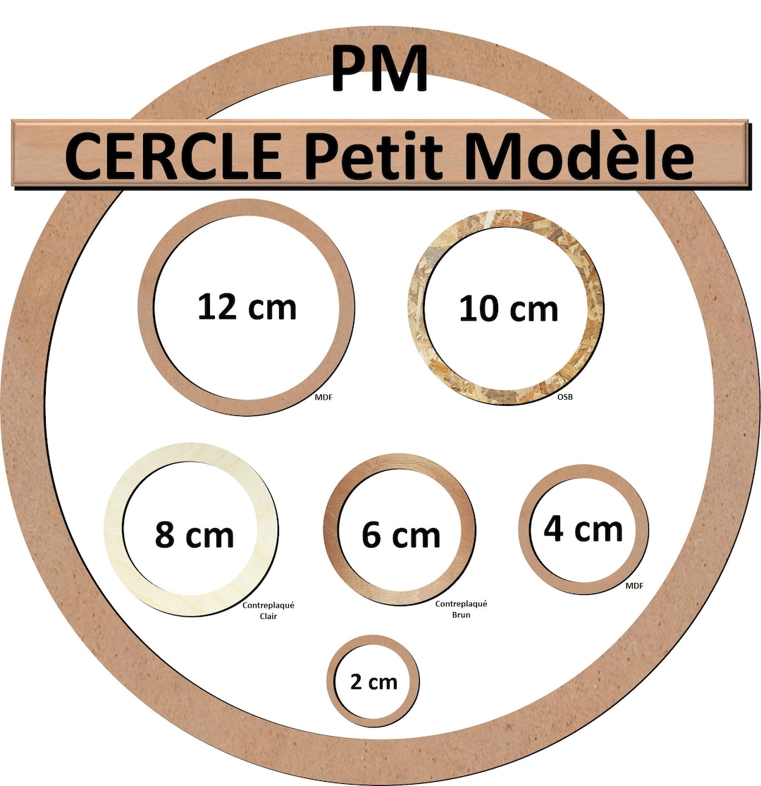 PM. Cercle Bois Petit Modèle à Décorer. Anneau Couronne Bois MDF ...