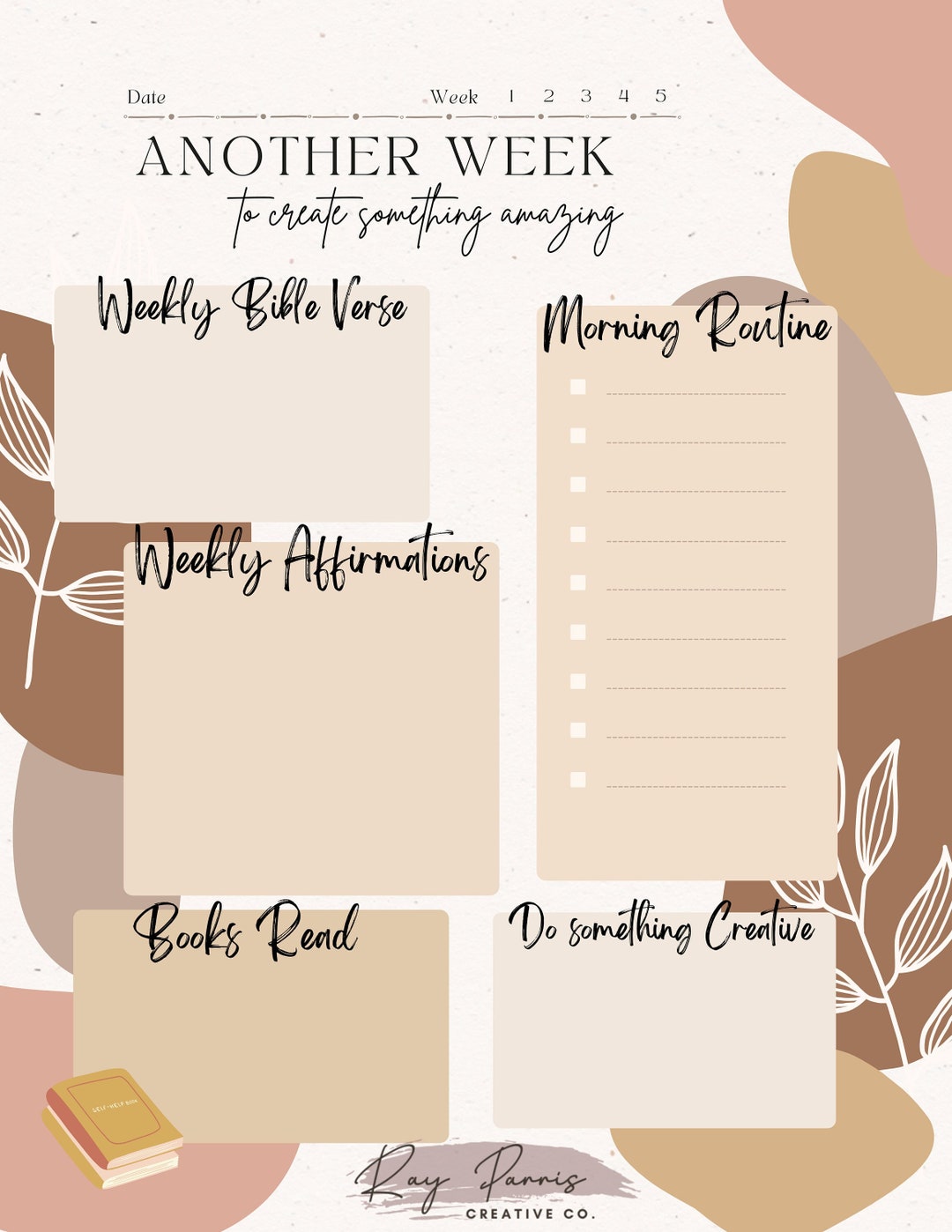 Printable Weekly Planner To-create, Book List, Affirmations, Bible ...