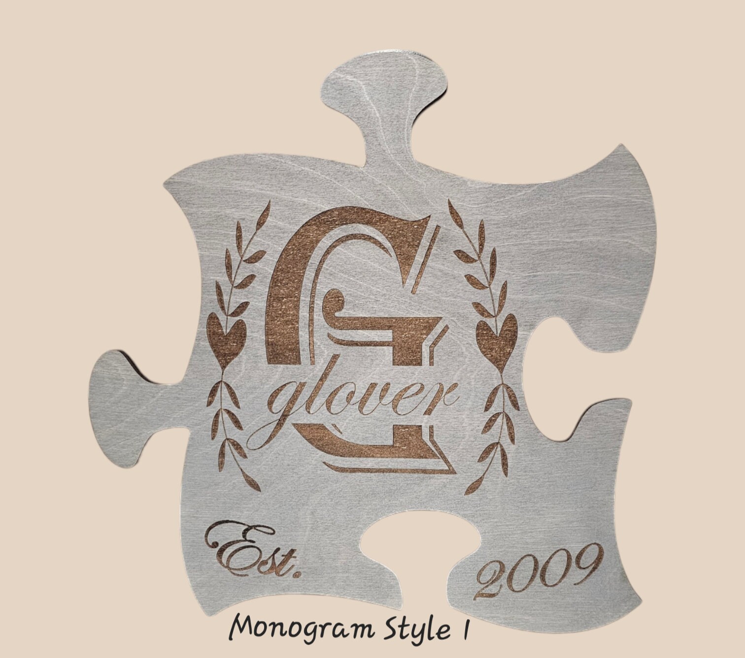 Personalized Large Wood Puzzle Piece Decor Plaque Connectable on All ...
