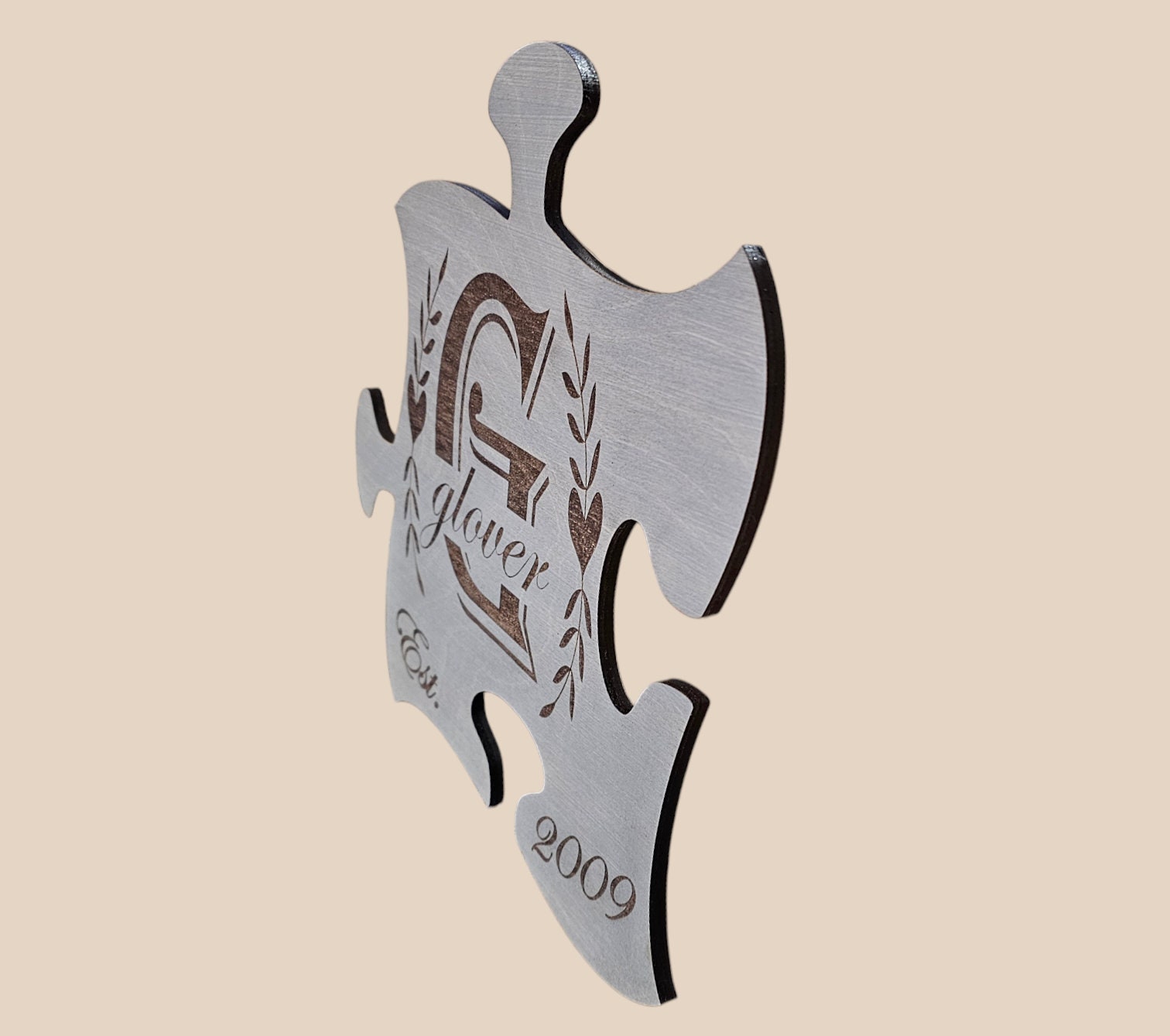 Personalized Large Wood Puzzle Piece Decor Plaque Connectable on All ...