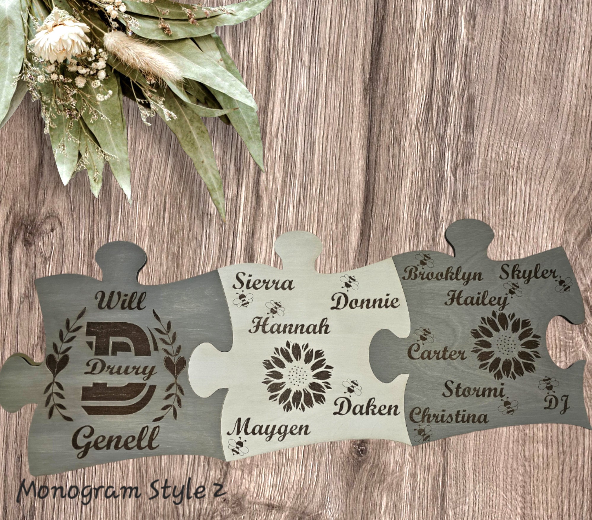 Personalized Large Wood Puzzle Piece Decor Plaque Connectable on All ...
