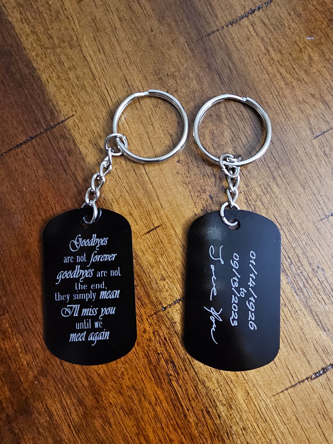 Black Dog Tag Necklace or Keychain With Personalization Available - Etsy