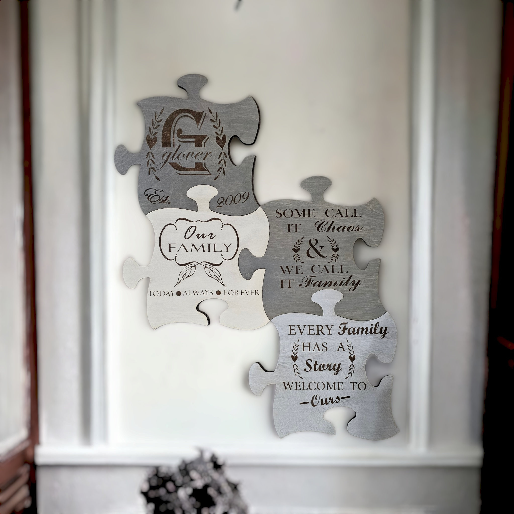 Unique Large Wood Puzzle Piece Wall Decor-quotes, Connects on All Sides ...