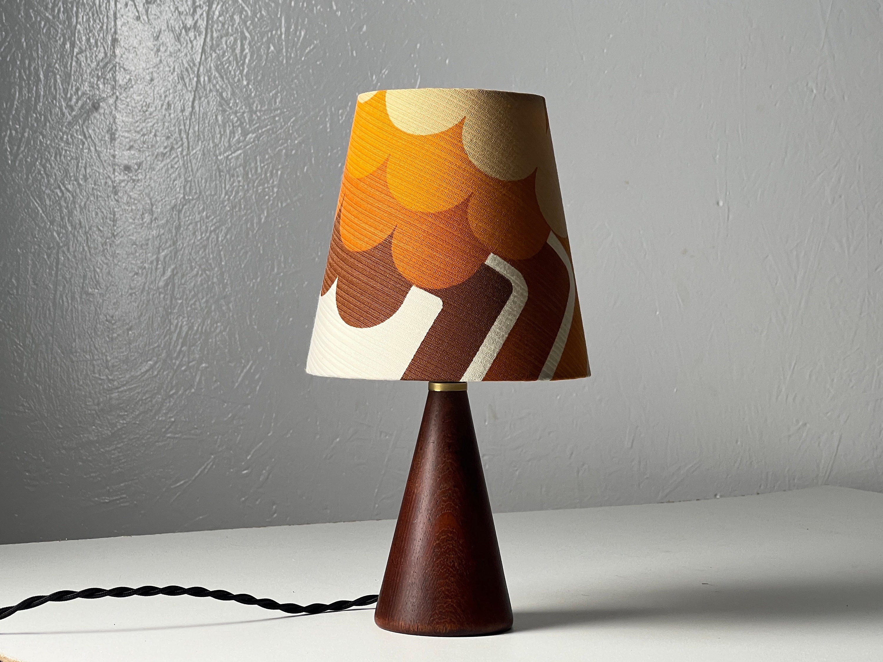 Vintage Teak Tablelamp With New Custom Made Lamp Shade Danish - Etsy