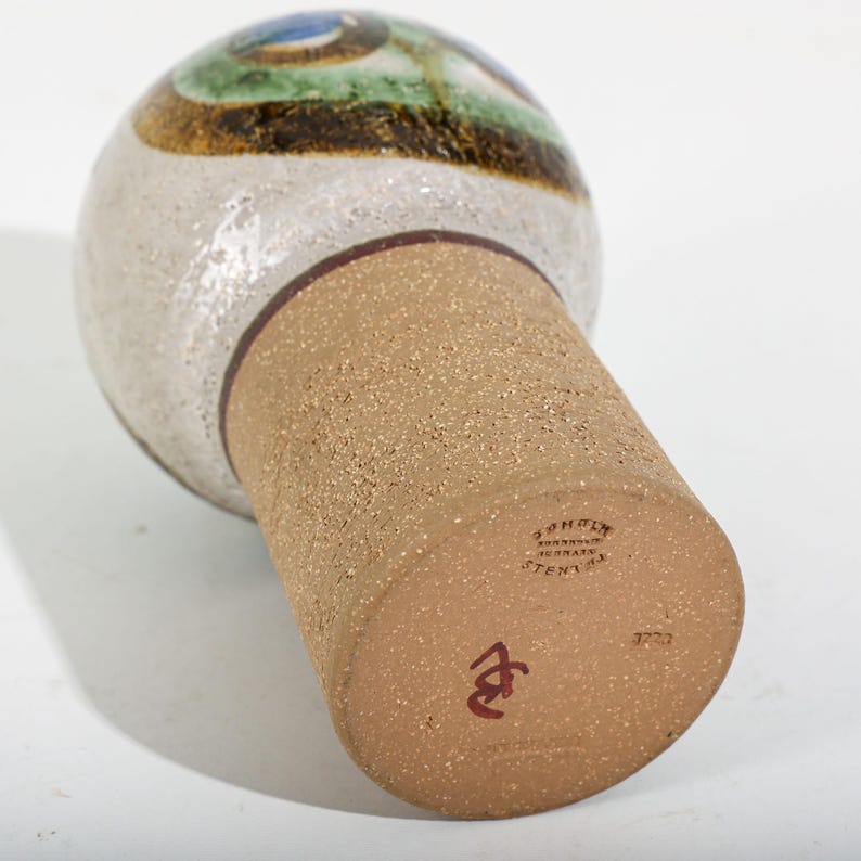 Vintage Søholm Pedestal Vase – Abstract Glazed Globe Design - Etsy