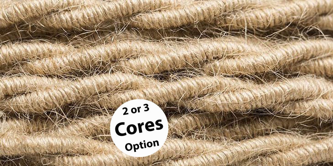 Jute Twisted, Textile Electric Cable, Made in Italy - Etsy