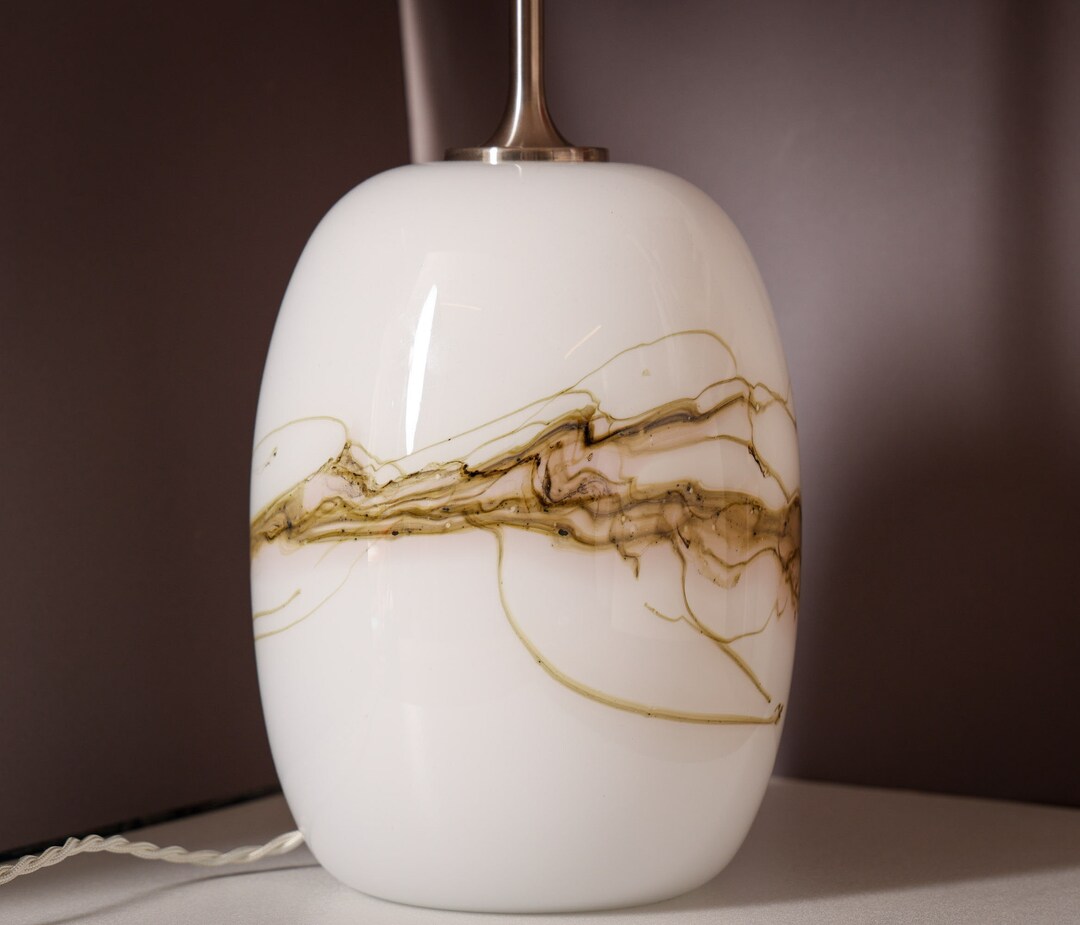 Vintage Holmegaard Sakura Table Lamp, Michael Bang Design, Danish ...