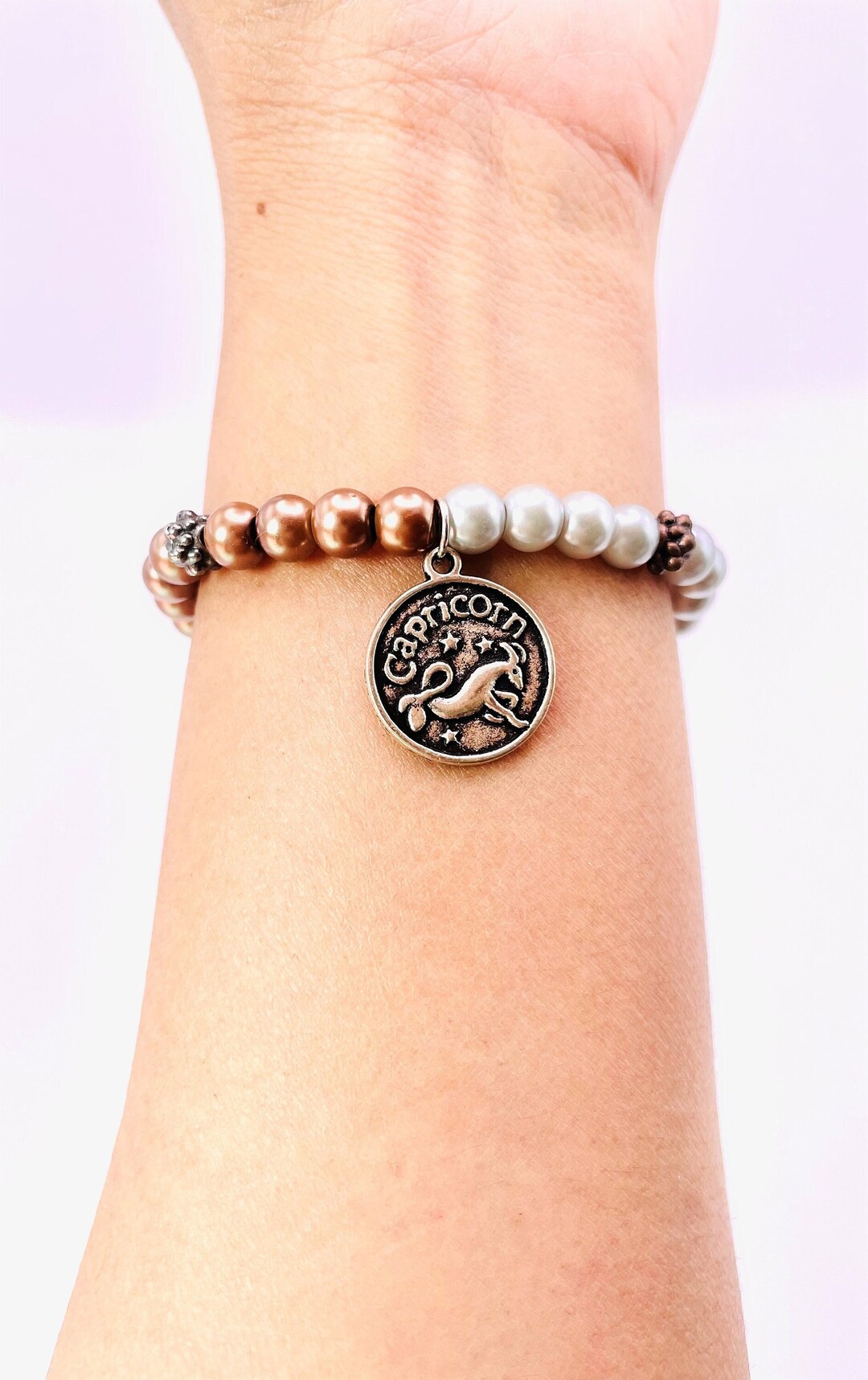 Zodiac Sign Pearl Bracelet, Stretchy Women's Bracelet - Etsy