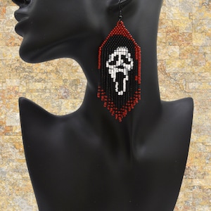 Handmade Beaded Scream Earrings: Spooky Halloween Jewelry - Etsy
