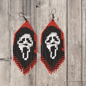 Handmade Beaded Scream Earrings: Spooky Halloween Jewelry - Etsy
