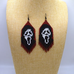 Handmade Beaded Scream Earrings: Spooky Halloween Jewelry - Etsy