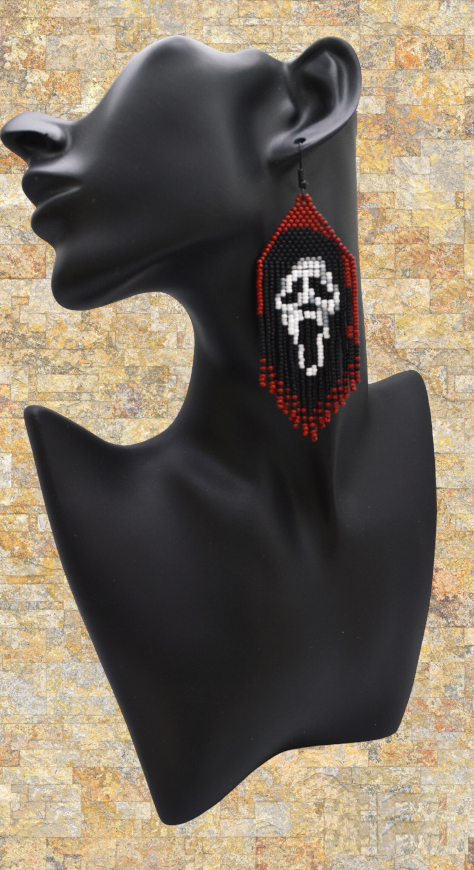 Handmade Beaded Scream Earrings: Spooky Halloween Jewelry - Etsy