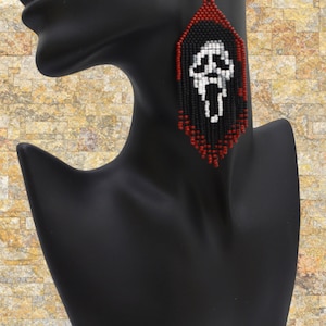 Handmade Beaded Scream Earrings: Spooky Halloween Jewelry - Etsy