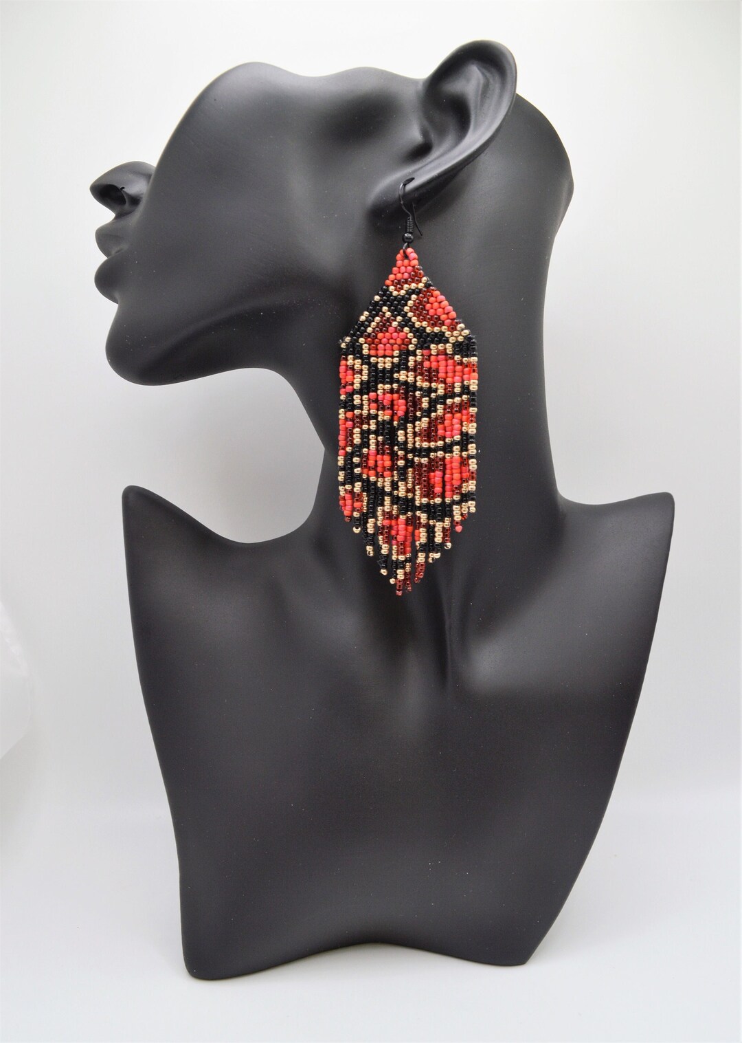 Snake Print Fringe Earrings Animal Print Python Print Earrings - Etsy