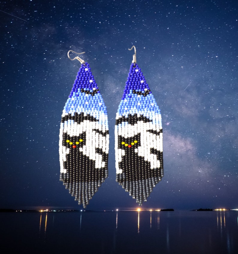 Halloween Black Cat Fringe Earrings,night Cat Fringe Earrings ...