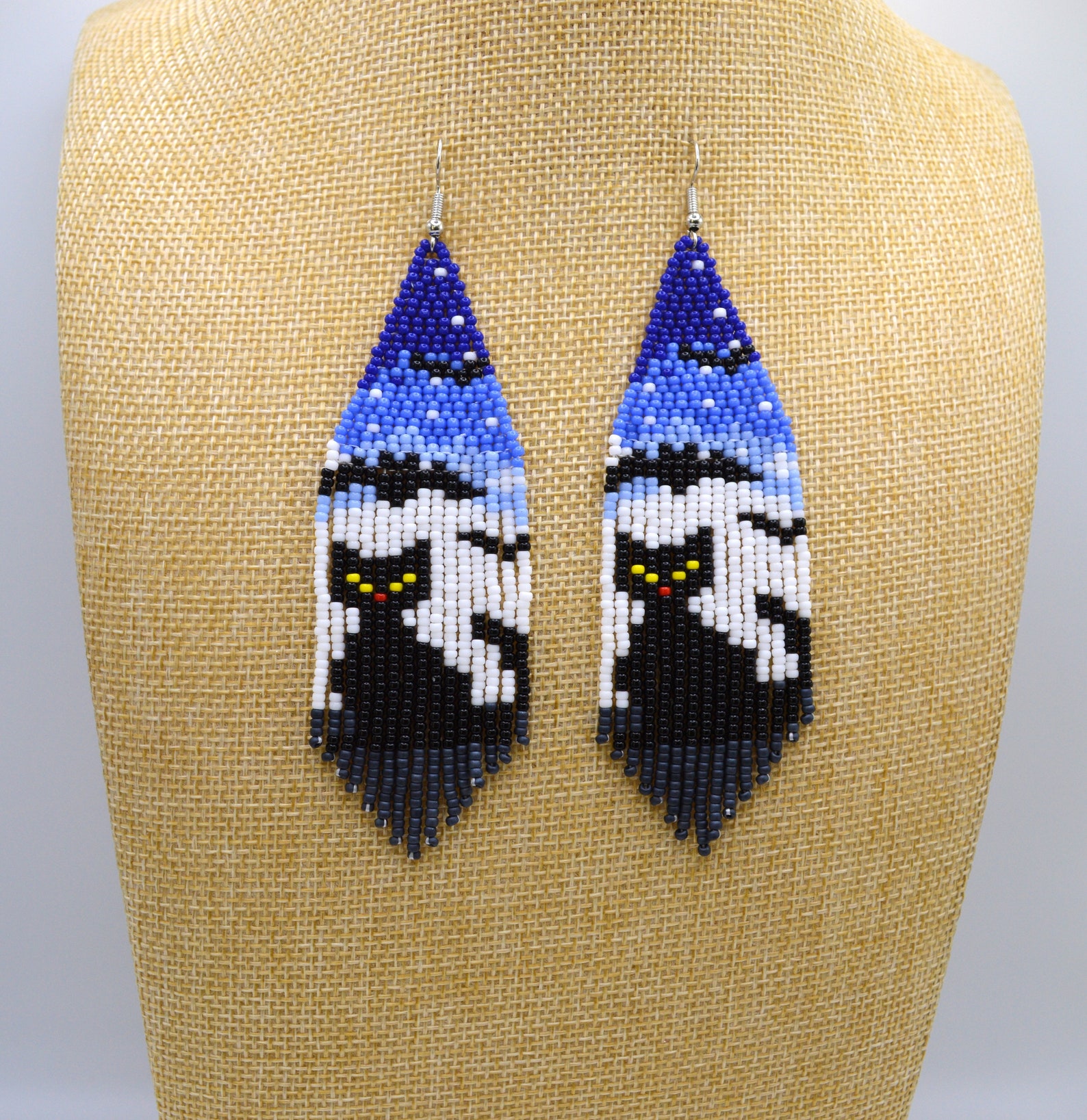 Halloween Black Cat Fringe Earrings,night Cat Fringe Earrings ...