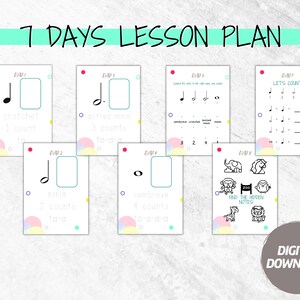 Music Theory Note Counting Worksheet for Children and Beginners, 7 Day ...