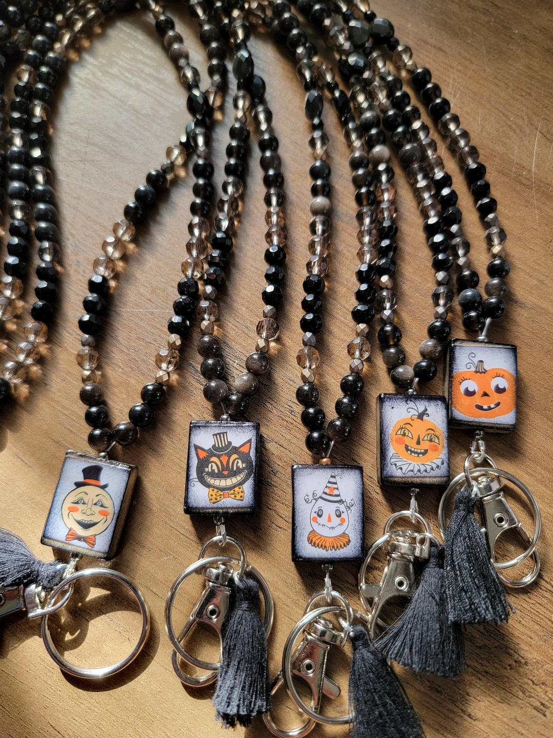 Vintage Halloween Lanyard | Halloween Teacher Lanyard | Spooky Badge ...