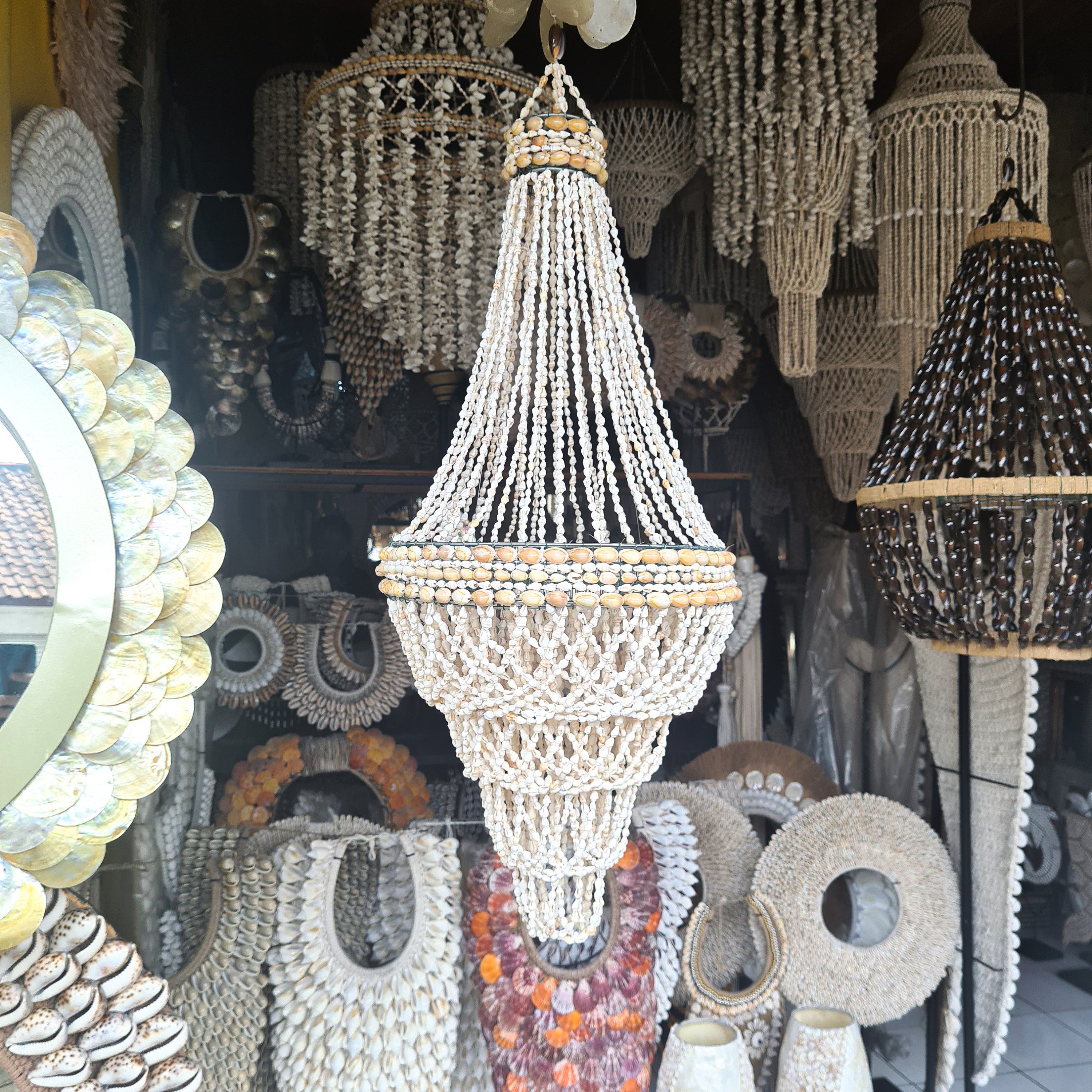 Boho Light Shell Lamp Shade Chandelier Pendant Lighting Home Interior ...