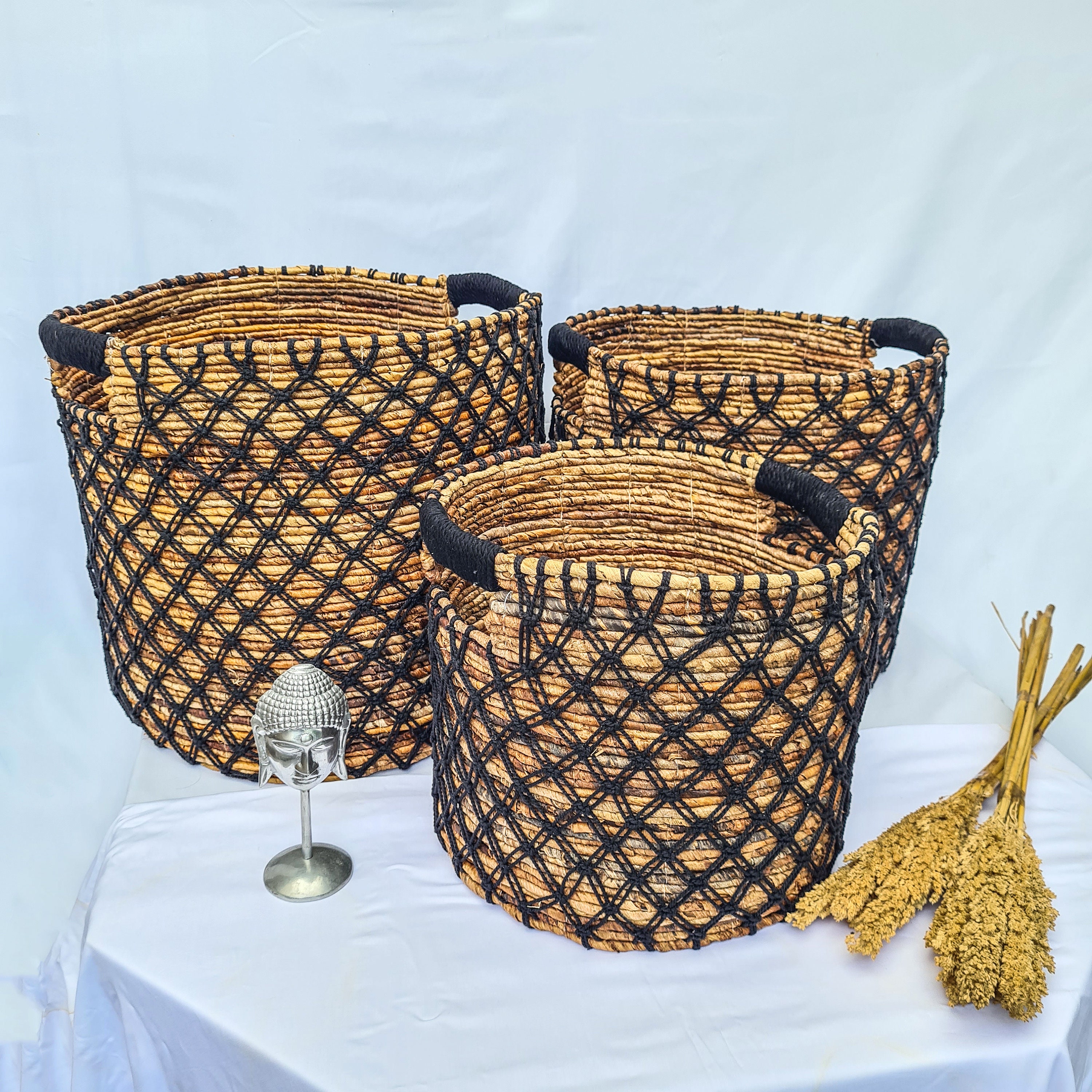 Storage Basket SET 3 PCS Wicker Baskets Home Basket Interior Basket ...