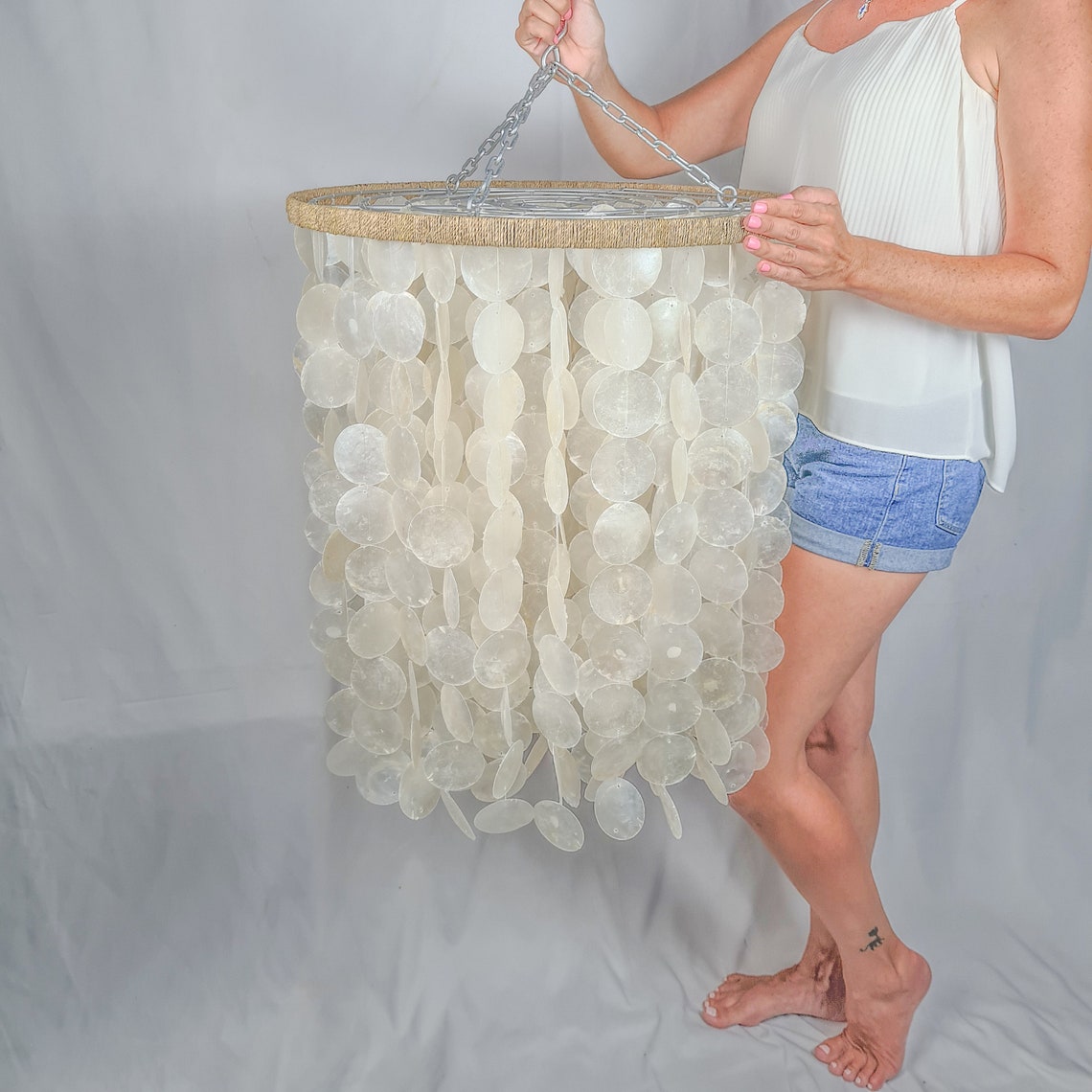 Shell Pendant Light 50x60cm Singing Lamp Shade Lampshade Boho - Etsy