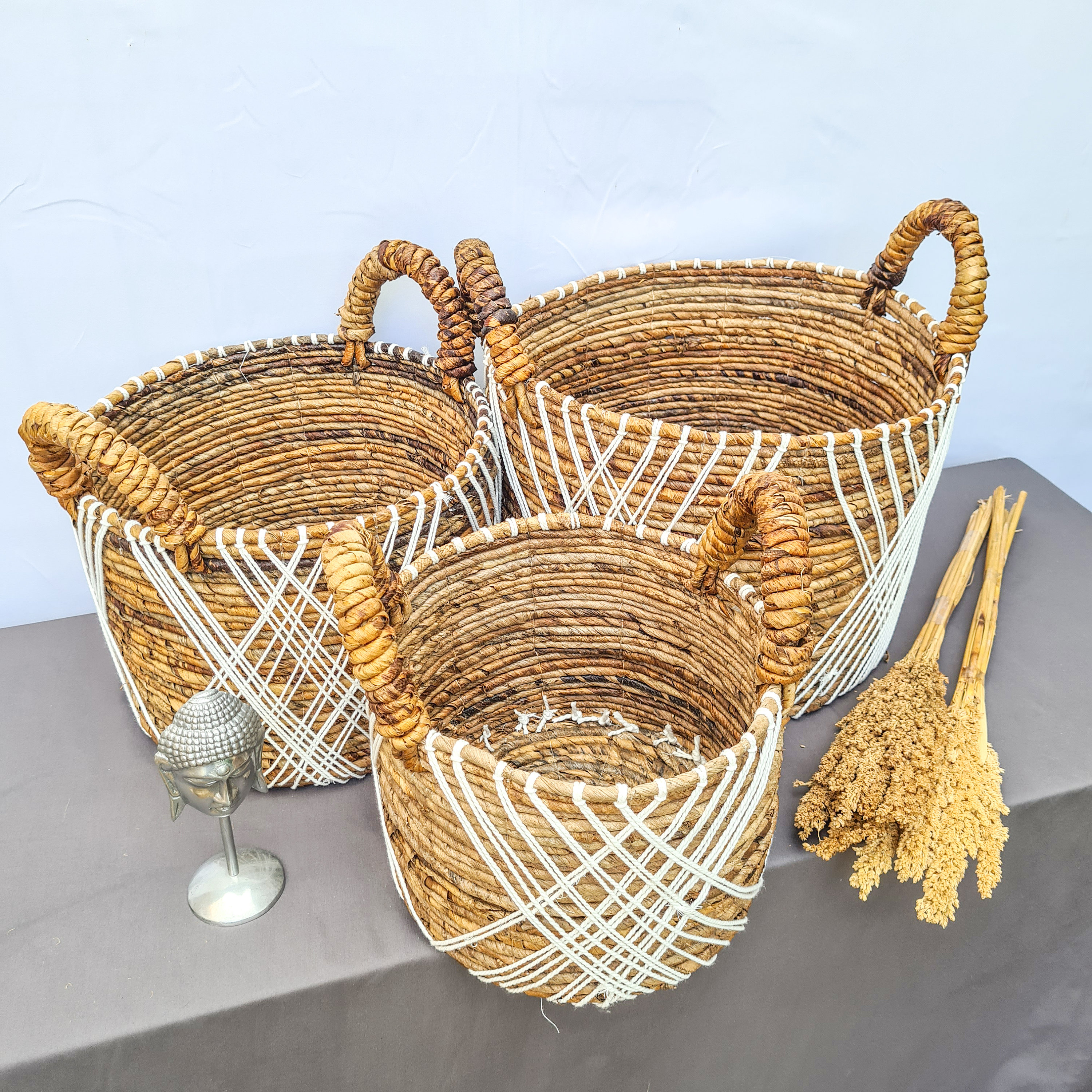 Storage Basket SET 3 PCS Wicker Baskets Home Basket Interior Basket ...