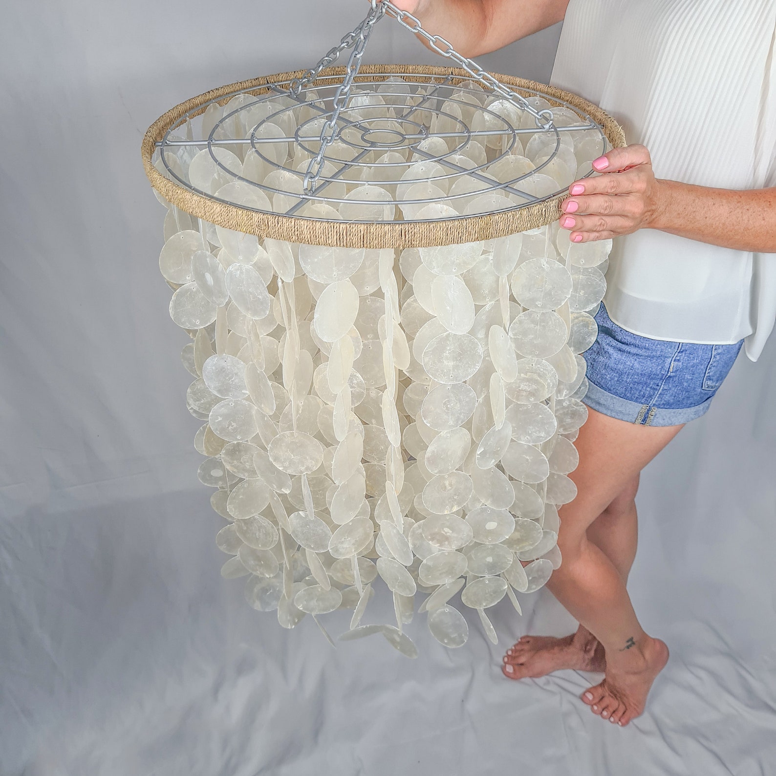 Shell Pendant Light 50x60cm Singing Lamp Shade Lampshade Boho - Etsy