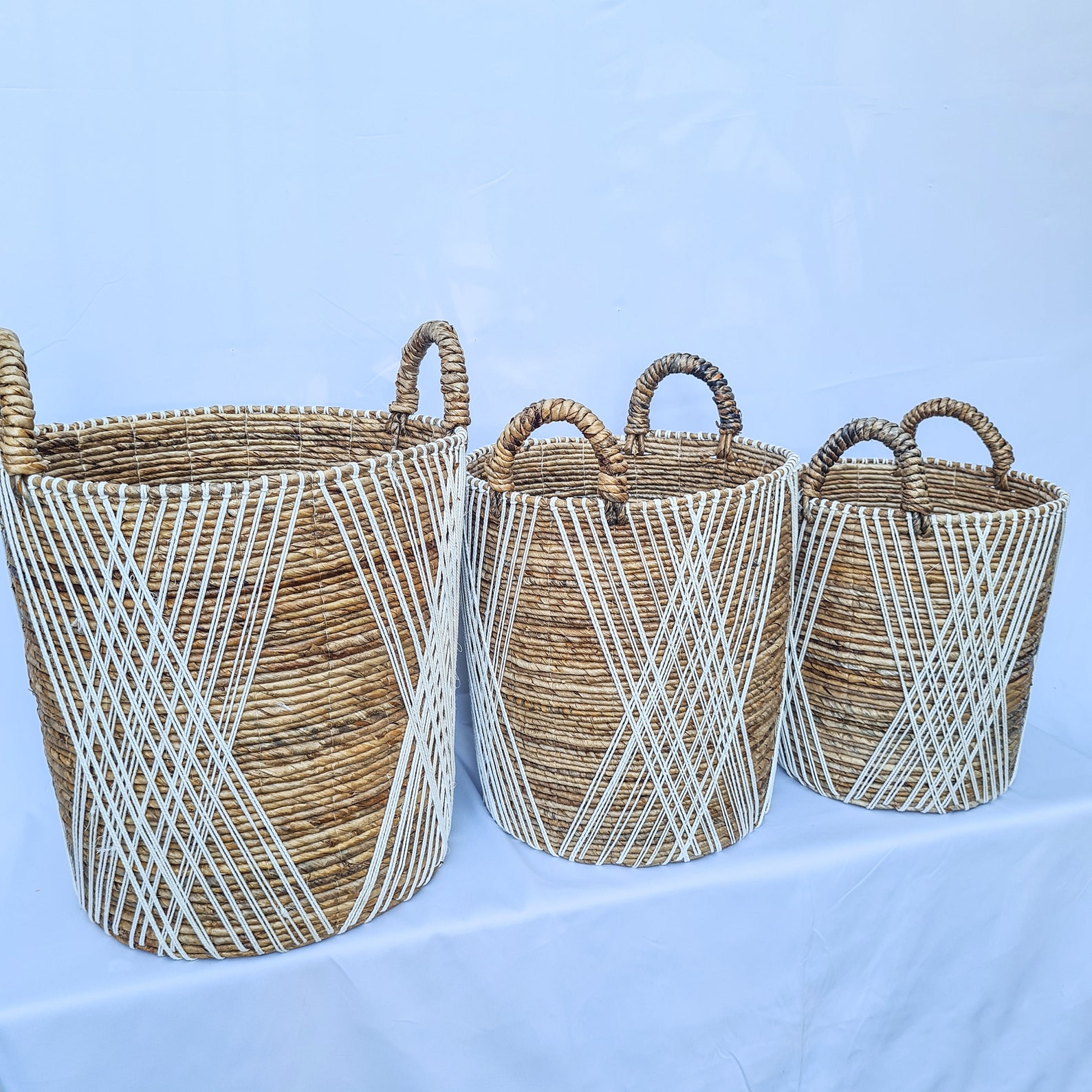 Storage Basket SET 3 PCS Wicker Baskets Home Basket Interior Basket ...