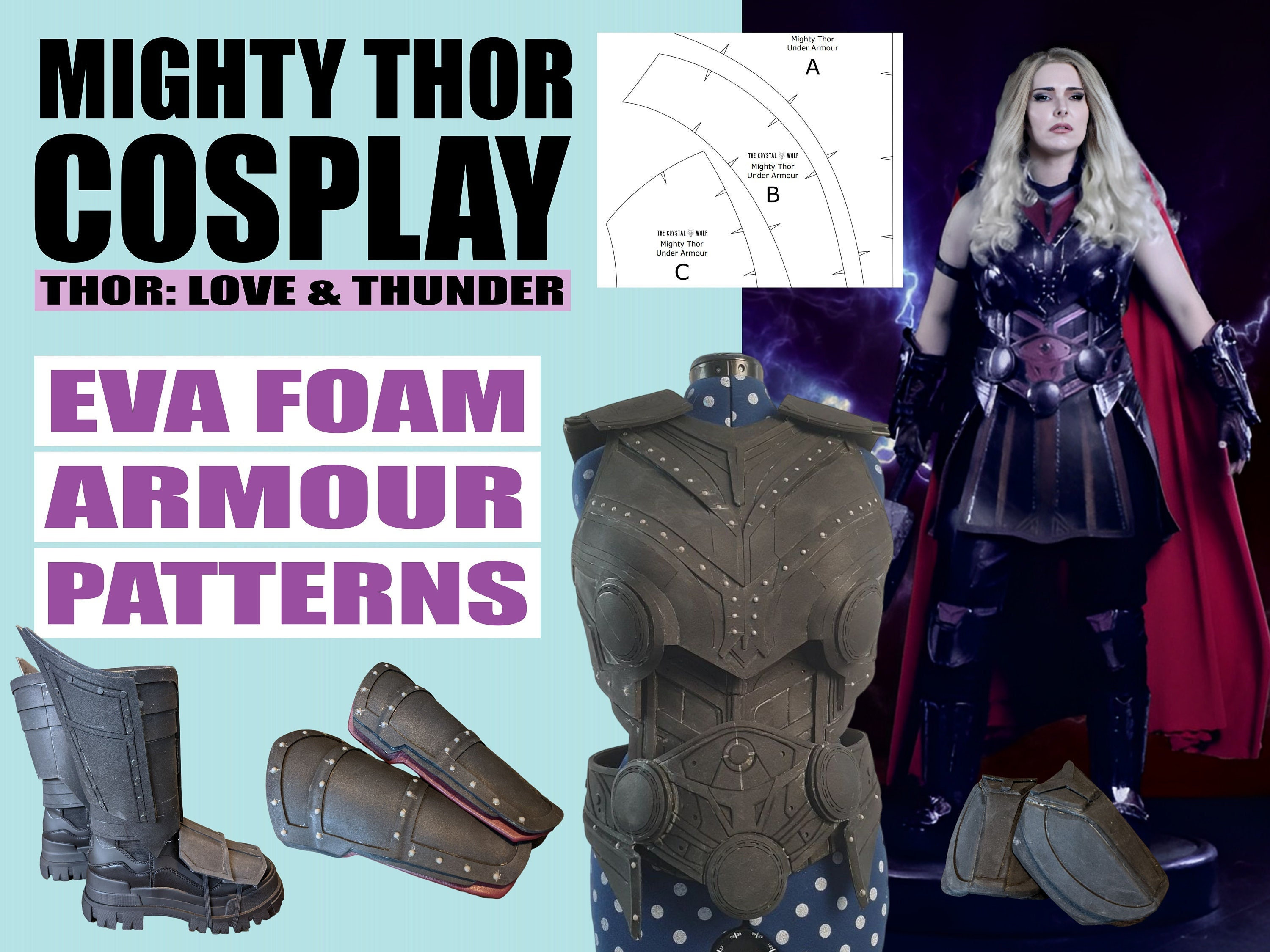 CRICUT Mighty Thor Cosplay Armour Pattern Templates for EVA Foam - Etsy