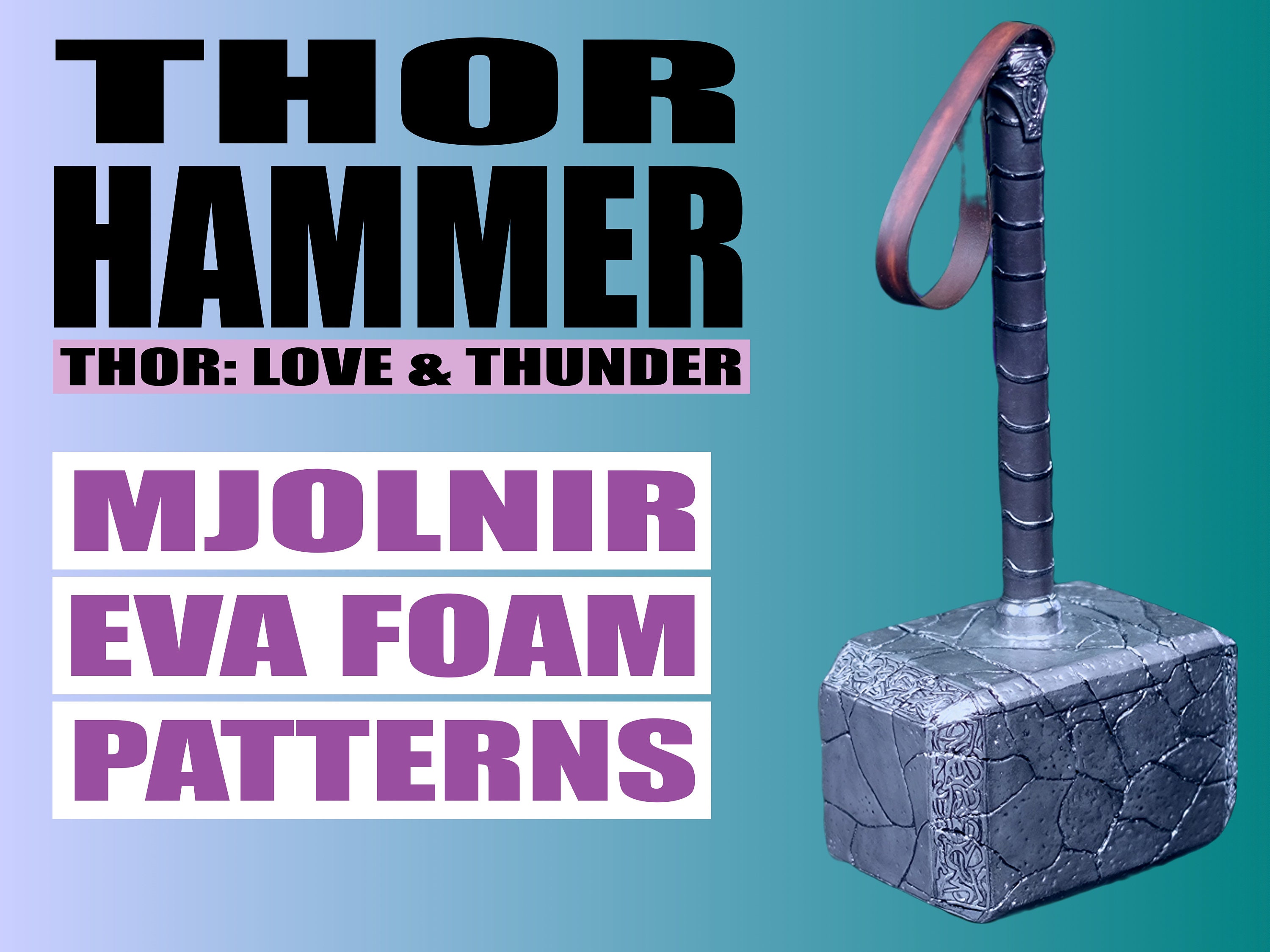 Thor Cosplay Mjolnir Hammer Detail Pattern Files PDF - Etsy