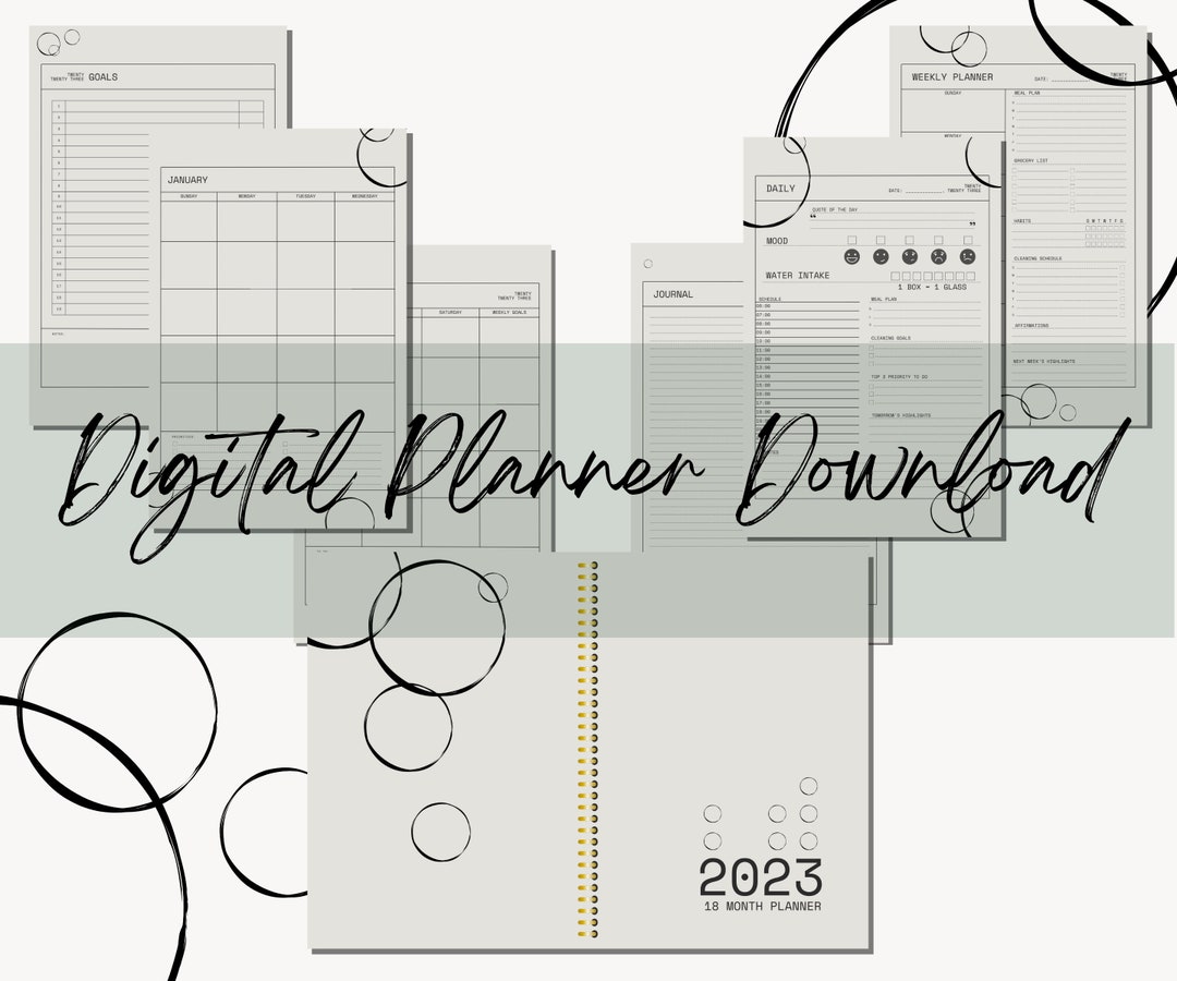 2023-2024 Minimalist Digital Planner : Monthly, Weekly & Daily Planners ...