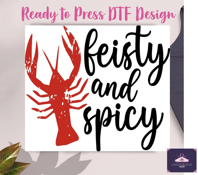 Feisty Crawfish DTF Print: Spicy Cajun Heat Transfer - Etsy