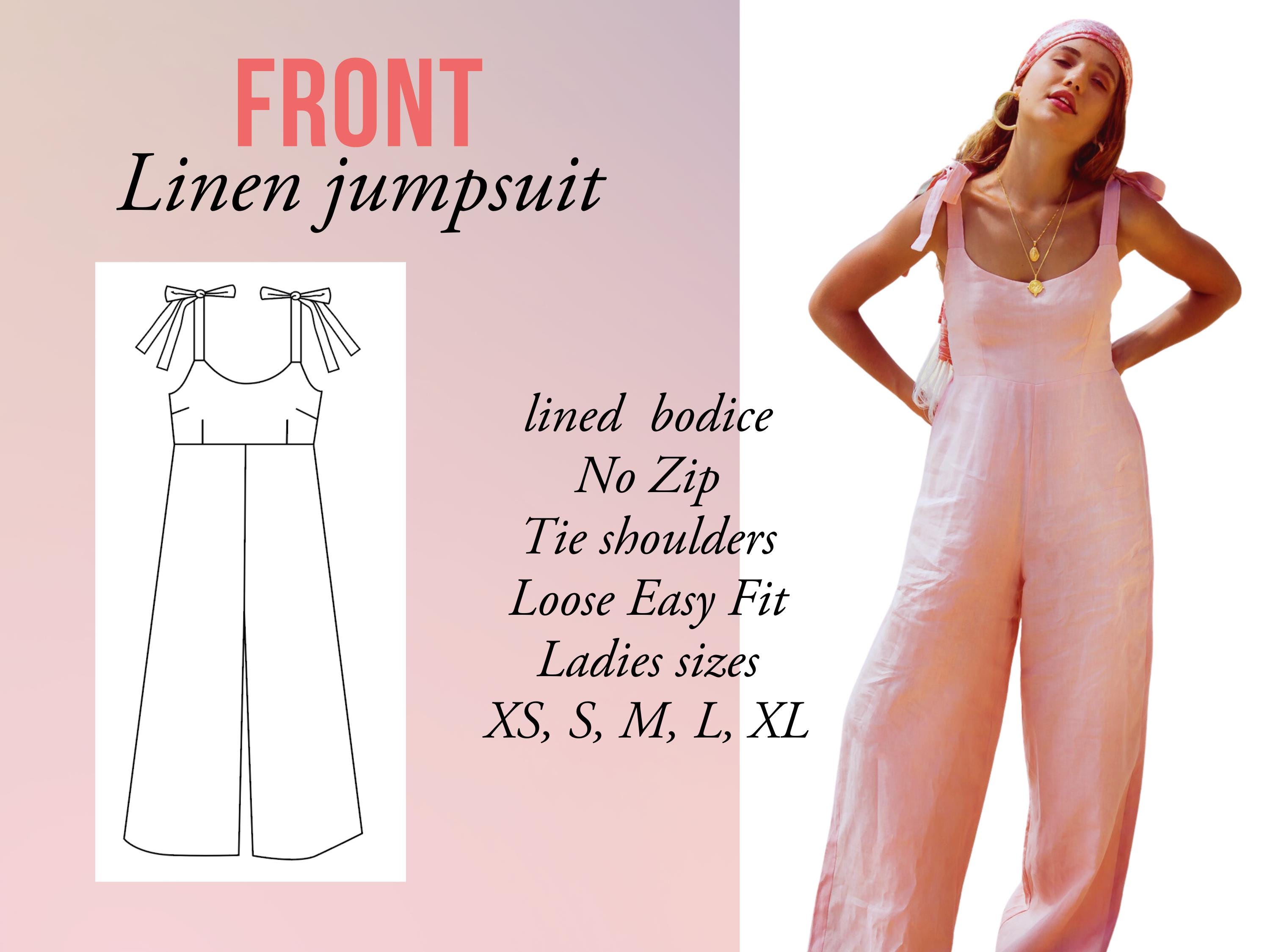 Jumpsuit Sewing Pattern | Xs-xl | Instant Download | Easy Digital PDF ...
