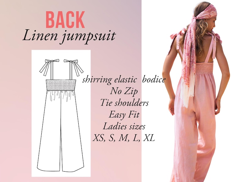 Jumpsuit Sewing Pattern | Xs-xl | Instant Download | Easy Digital PDF ...