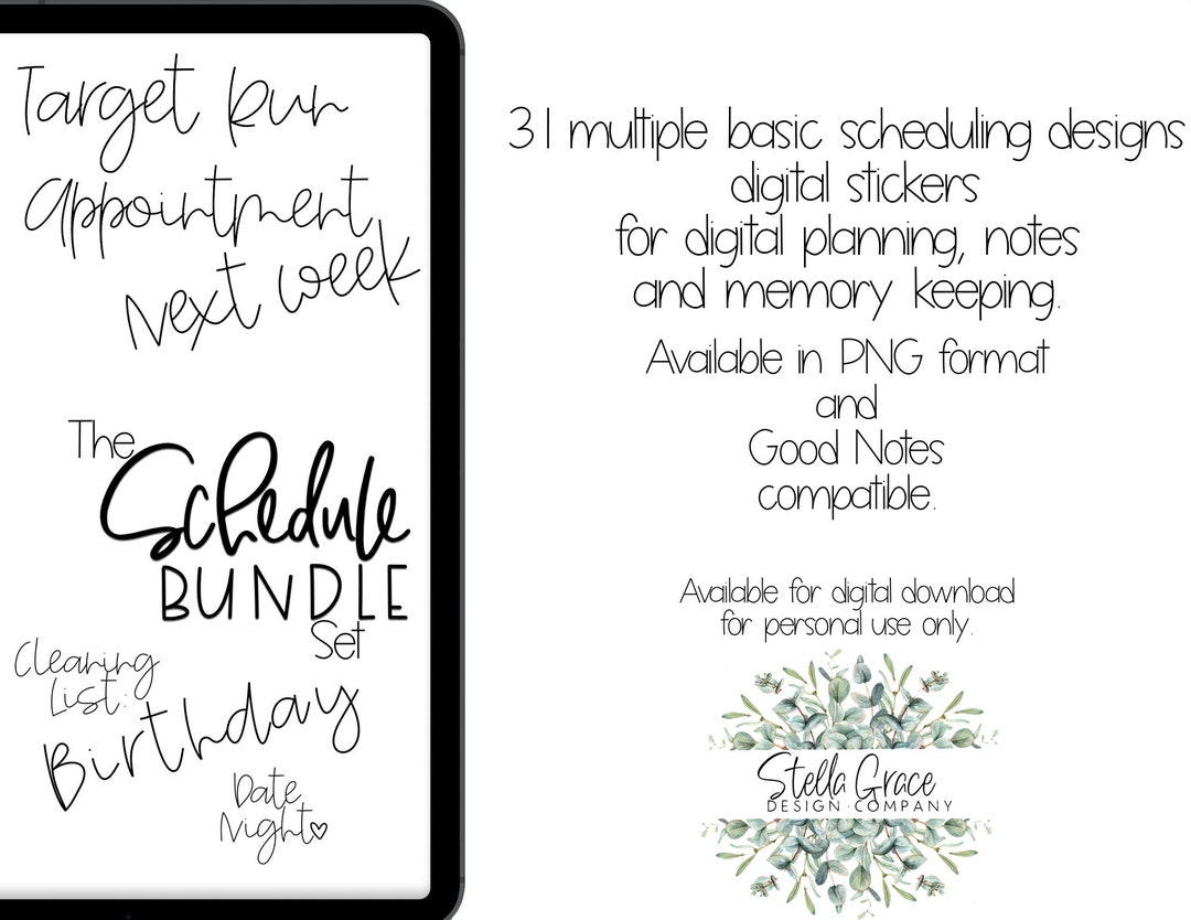 Scheduling Digital Stickers | Schedule Digital Planning Stickers for ...