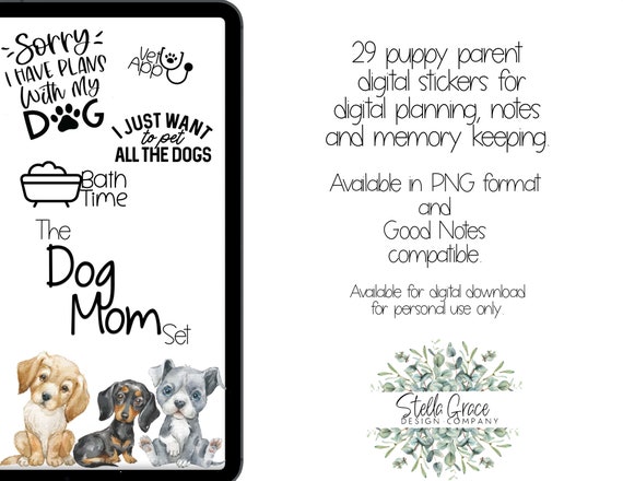 Dog Mom Digital Stickers Dog Mom Digital Planning Stickers | Etsy