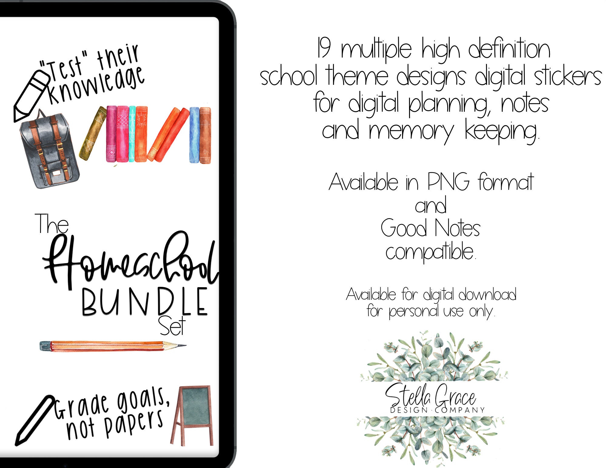 Homeschool Digital Stickers Homeschooling Digital Planning - Etsy