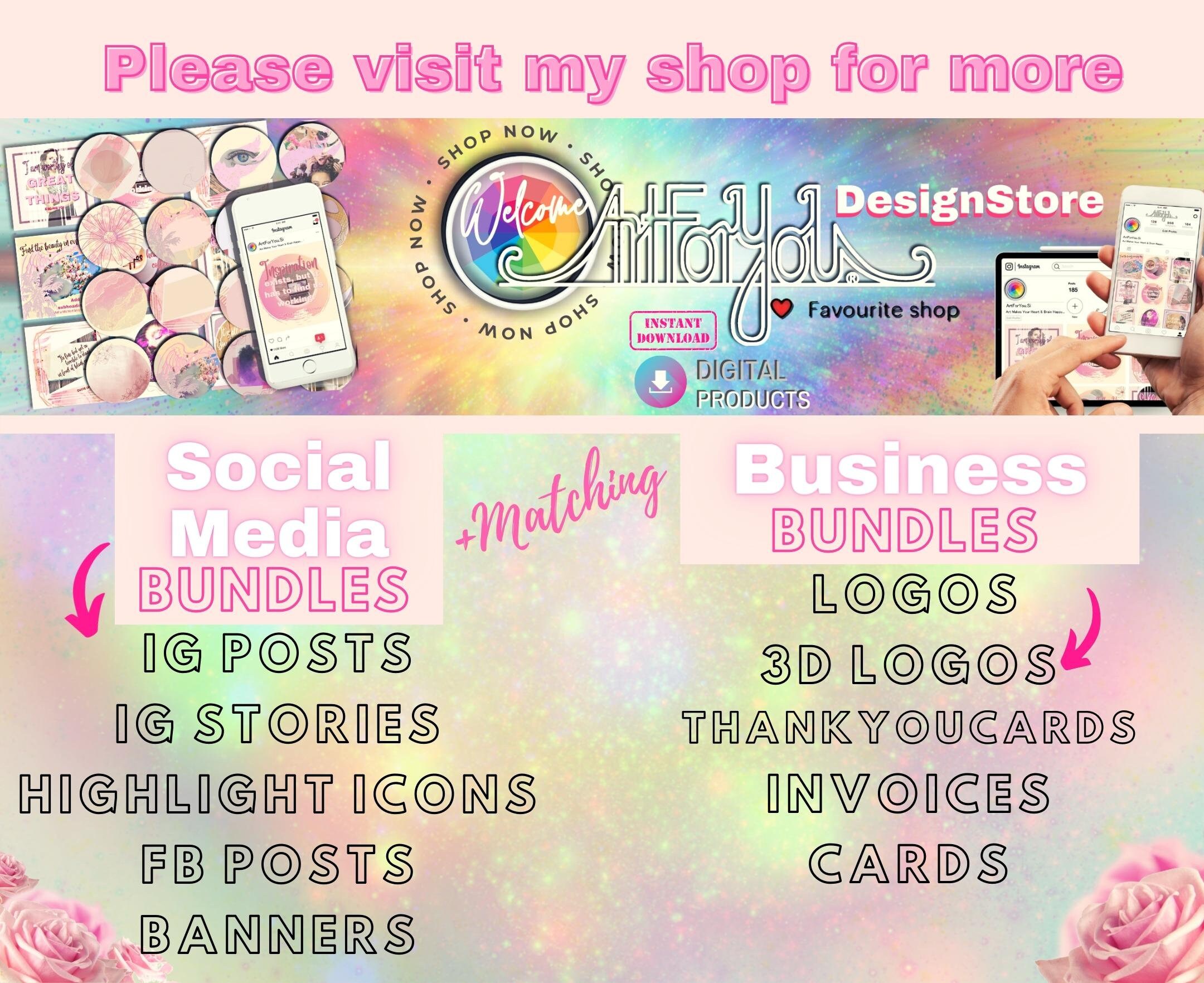 Pink Purple FACEBOOK WEBSITE BANNERS Templates Ready to Post for Shops ...