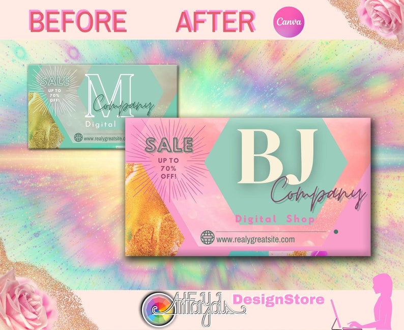 Pink Purple FACEBOOK WEBSITE BANNERS Templates Ready to Post for Shops ...